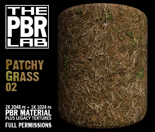 Second Life Marketplace - The PBR Lab - Patchy Grass 02